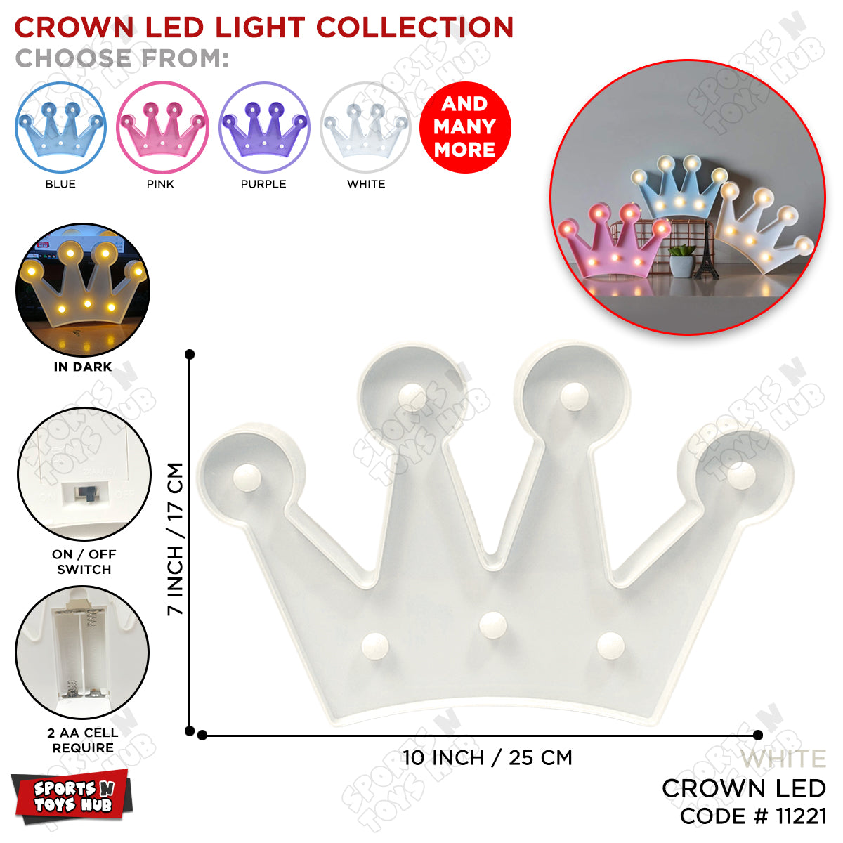 LED Crown Shape Marquee Light – Sports n Toys Hub