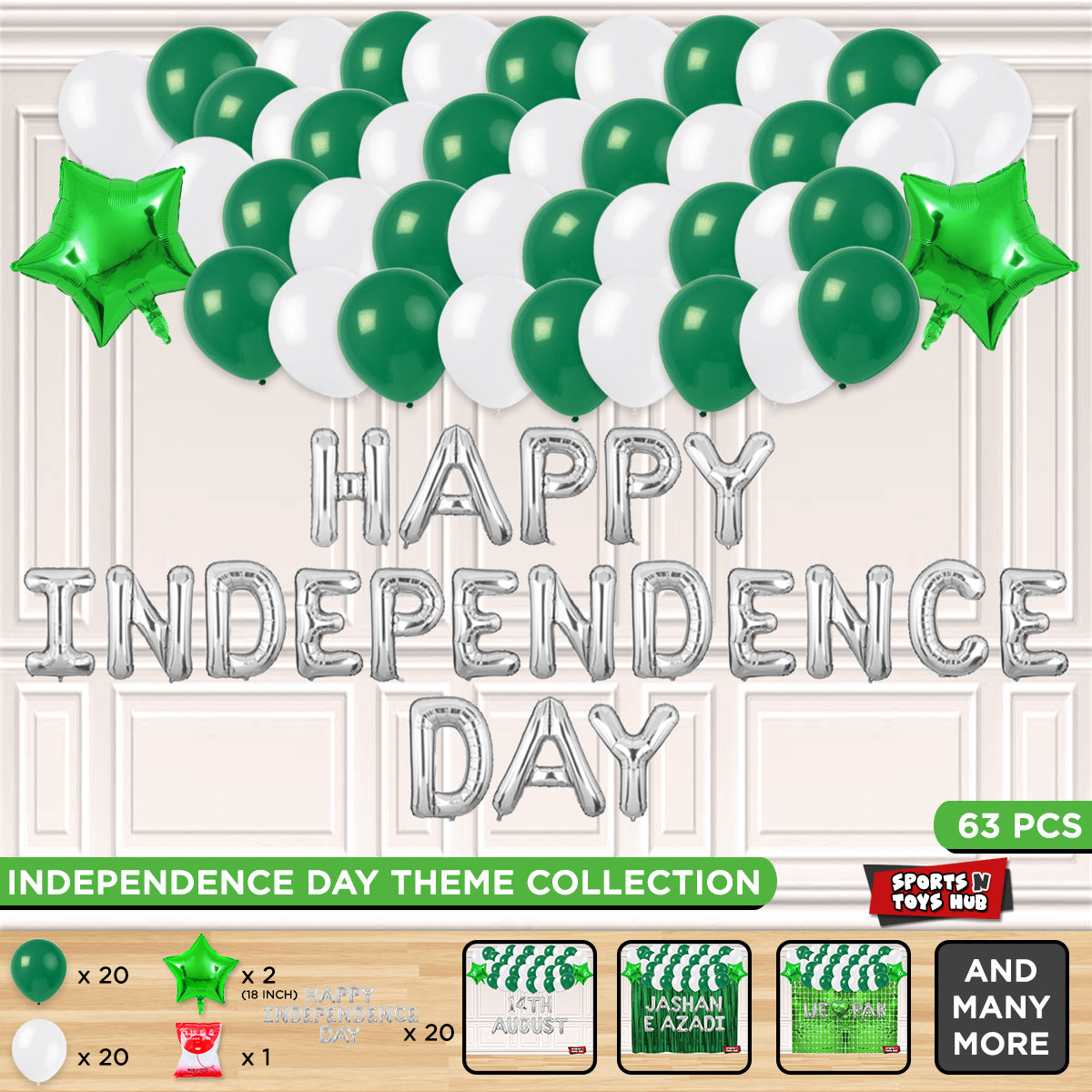 Independence Day Foil Letters Theme Without Curtain – Sports n Toys Hub