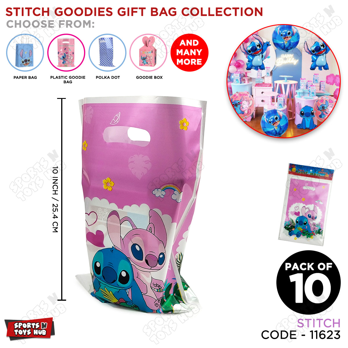 Stitch Goodies Gift Bags - 10 Pcs – Sports n Toys Hub
