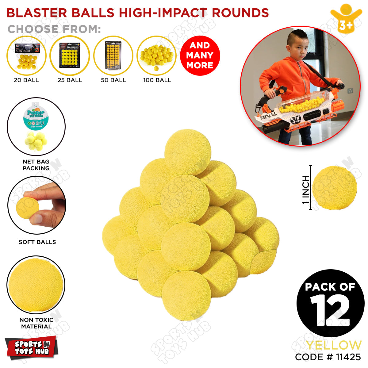 High Impact Blaster Balls - Pack Of 12 – Sports n Toys Hub